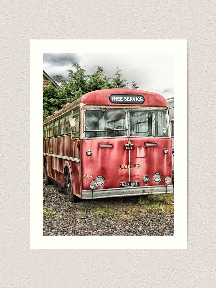 Impression artistique « The old red bus », par Sussexjude | Redbubble
