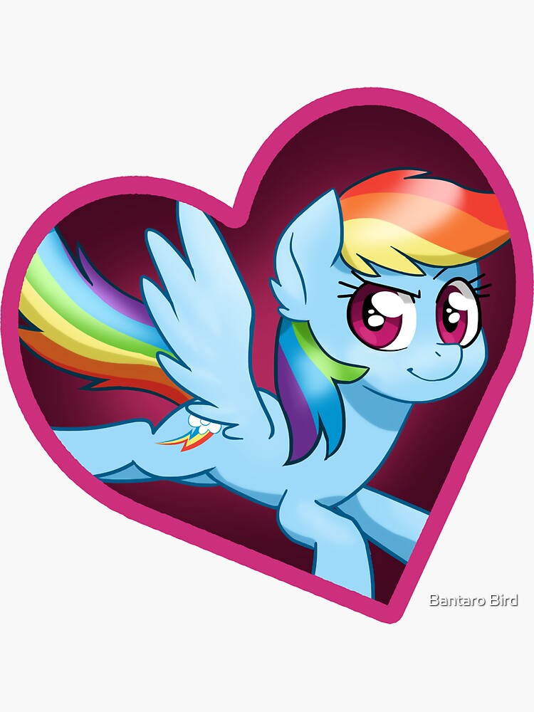 "Rainbow Dash Heart" Sticker by Bananers97 | Redbubble