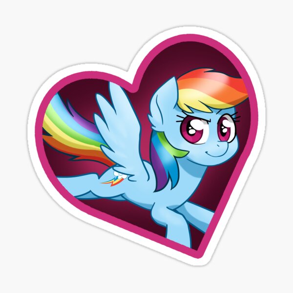 "Rainbow Dash Heart" Sticker by Bananers97 | Redbubble