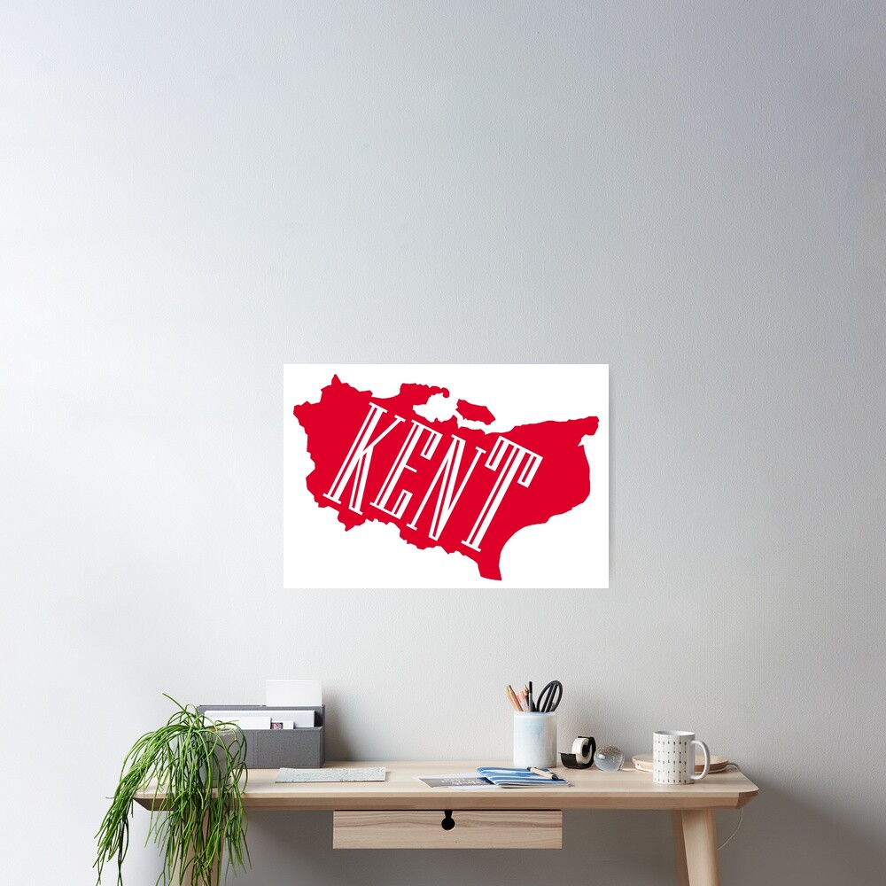 "Map of Kent County, England Counties" Poster by sketchingarchi | Redbubble
