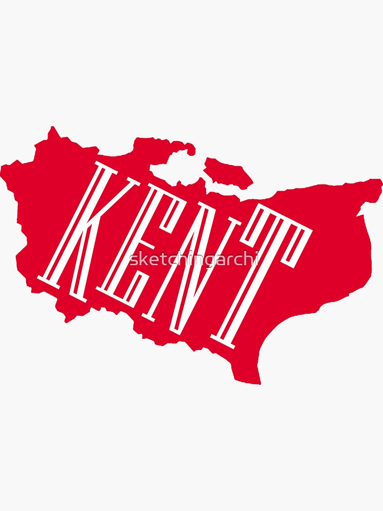 "Map of Kent County, England Counties" Sticker by sketchingarchi ...