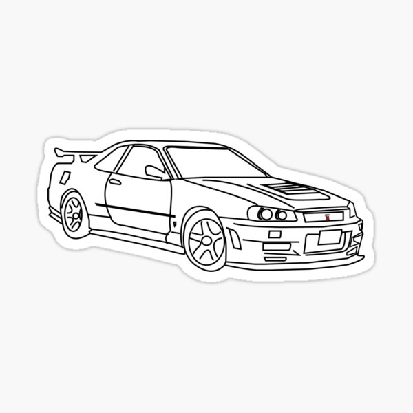 "Nissan Skyline R34 GTR" Sticker for Sale by SoneyShop | Redbubble