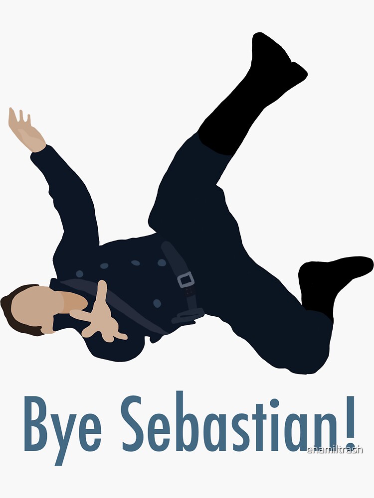 "Bye sebastian!" Sticker for Sale by ehamiltrash | Redbubble