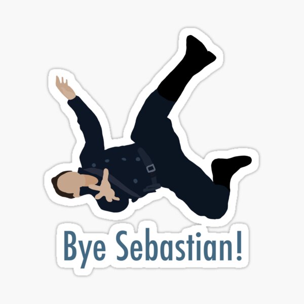 "Bye sebastian!" Sticker for Sale by ehamiltrash | Redbubble