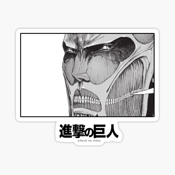 "Attack on Titan Colossal Titan Print" Sticker for Sale by PricklyPoppy ...