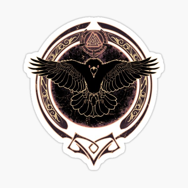 "Viking raven" Sticker for Sale by NicGrayGraphic | Redbubble