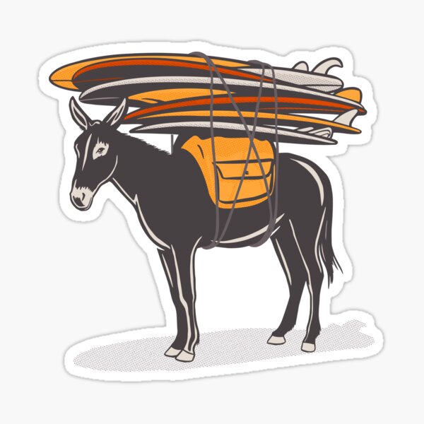 "Pack Mule Surf" Sticker for Sale by chousemarket | Redbubble