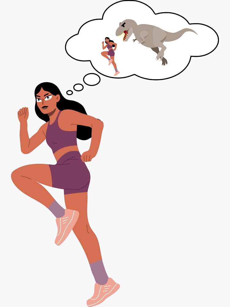 "Jogging Motivation T-Rex" Sticker for Sale by avocadissimo | Redbubble