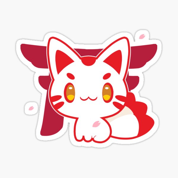"Kitsune" Sticker for Sale by kiiroikat | Redbubble
