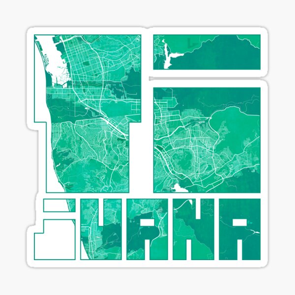 "Tijuana City Map of Mexico - Watercolor" Sticker for Sale by deMAP ...