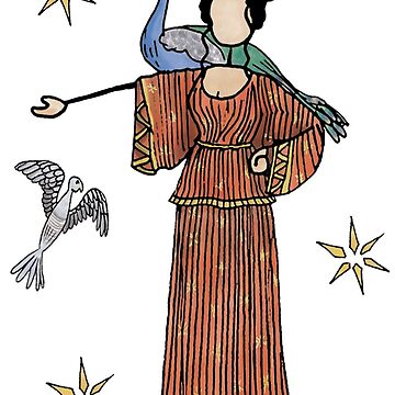 "Greek Myth Comix - Hera and her cuckoo and peacock" Sticker for Sale ...