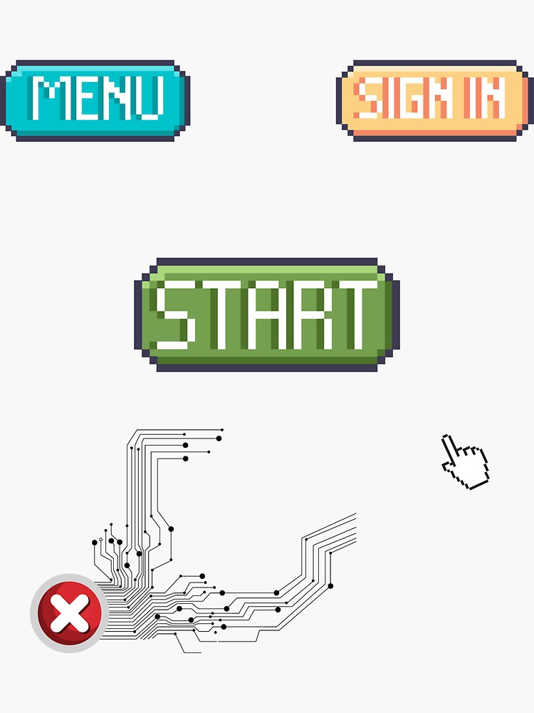 "Mobile Game Menu Options Buttons - Gamer Rage" Sticker for Sale by ...