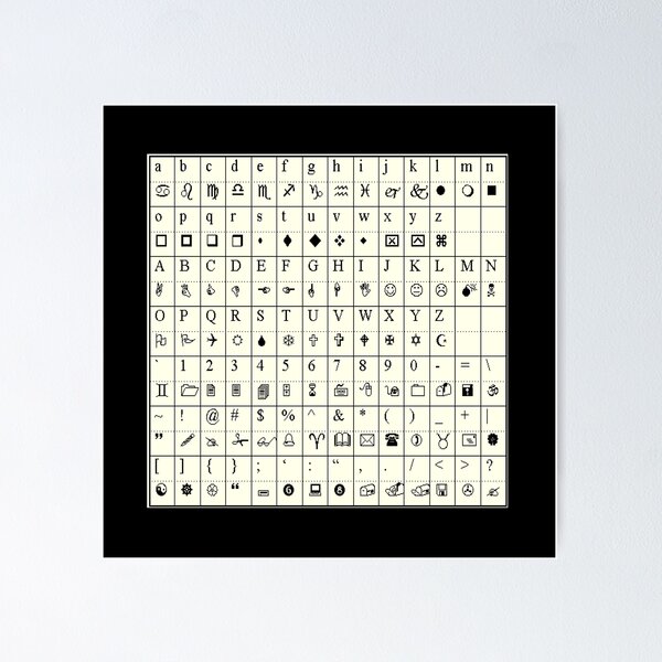 "Wingdings Alphabet" Poster for Sale by Schka | Redbubble