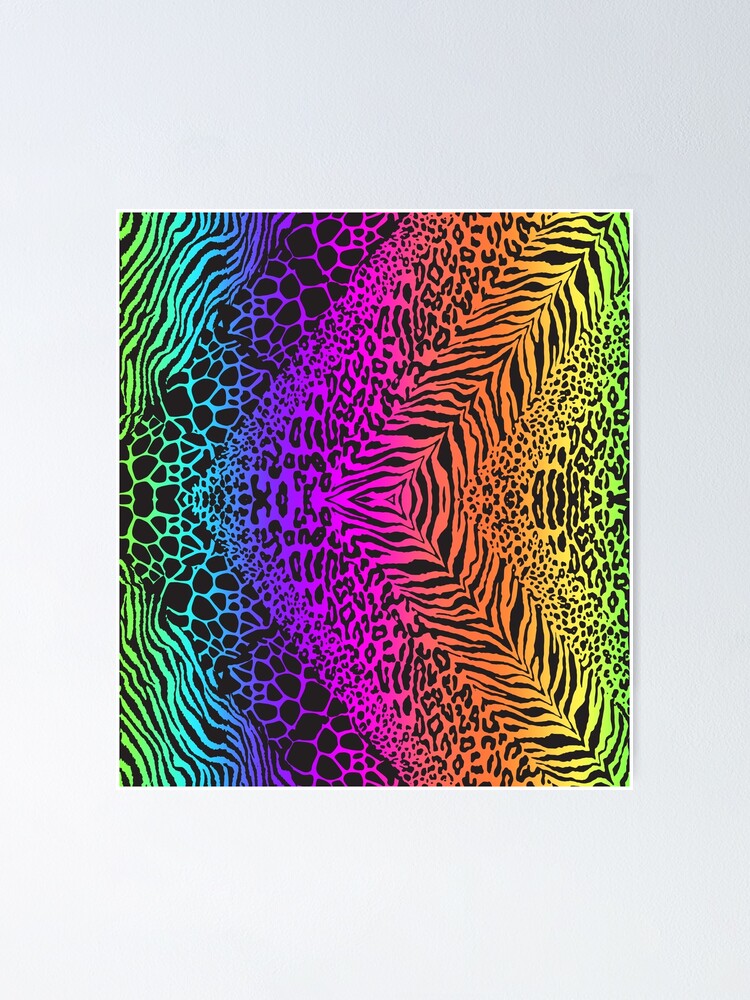 "Rainbow Animal Print 90s Nostalgia" Poster for Sale by KristopherBel ...