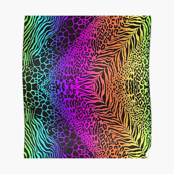 "Rainbow Animal Print 90s Nostalgia" Poster for Sale by KristopherBel ...