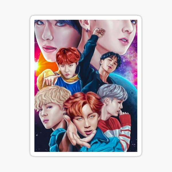 "Bts anime" Sticker by Neomishop | Redbubble