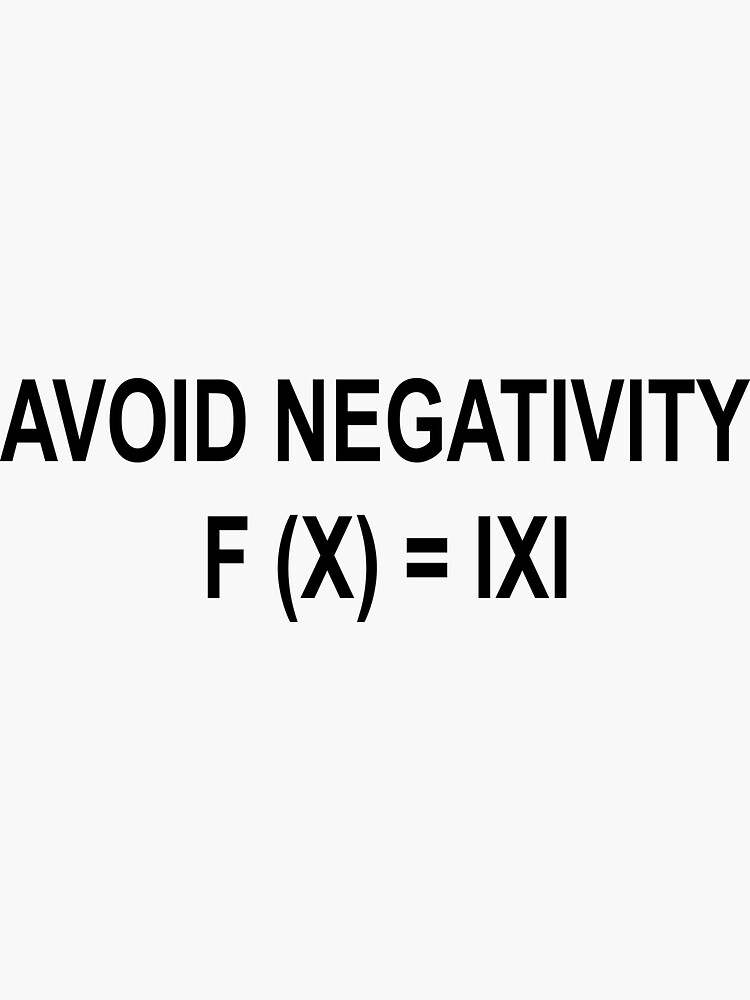 "Avoid negativity" Sticker for Sale by sciencefacts | Redbubble