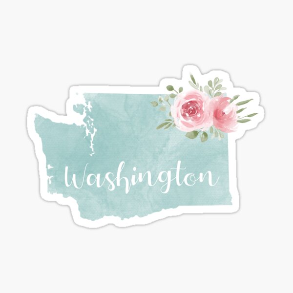 "Washington WA State Map Watercolor " Sticker by owliedesign | Redbubble