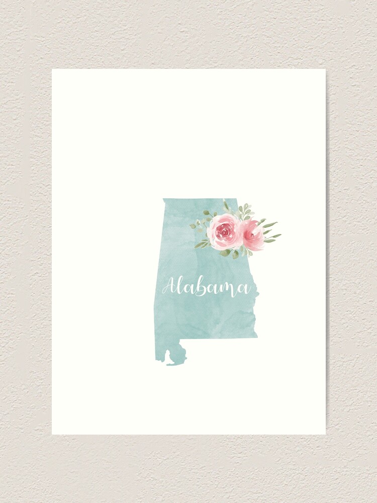 "Alabama AL State Map Watercolor " Art Print for Sale by owliedesign ...