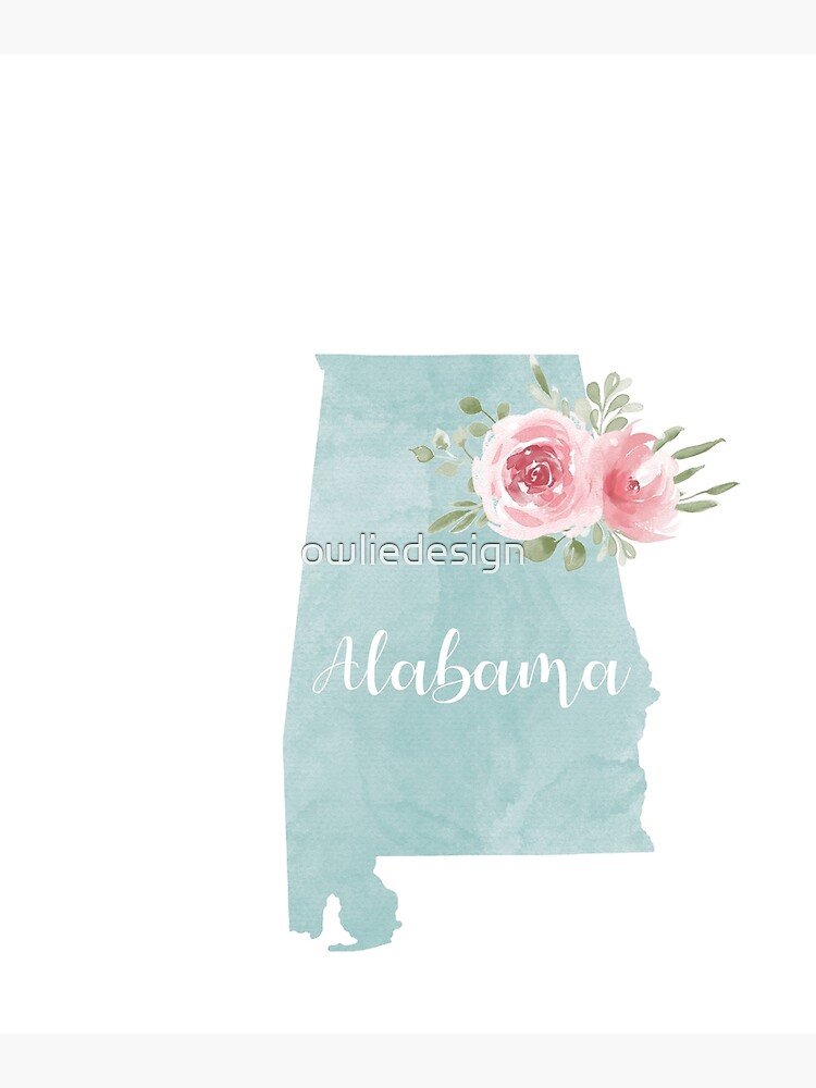 "Alabama AL State Map Watercolor " Art Print for Sale by owliedesign ...