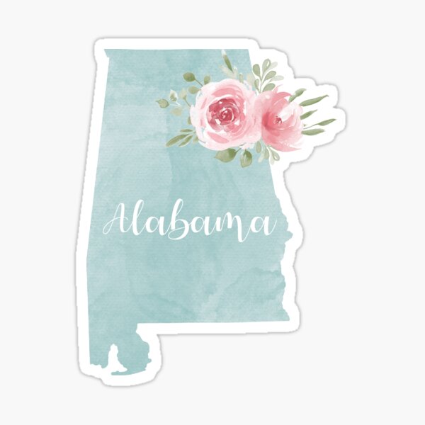 "Alabama AL State Map Watercolor " Sticker for Sale by owliedesign ...