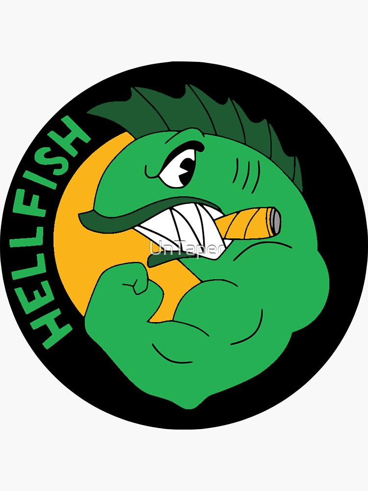 "Copia de The Flying Hellfish" Sticker for Sale by UnTaper | Redbubble