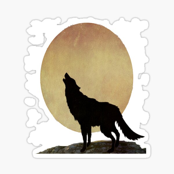 "Howling wolf" Sticker for Sale by mosaabgoanour | Redbubble
