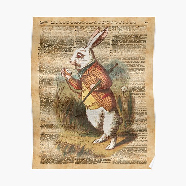 "White Rabbit Alice in Wonderland Vintage Art" Poster for Sale by ...