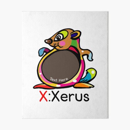 "Xerus cartoon frame, Funny Animal alphabet cartoon" Art Board Print ...