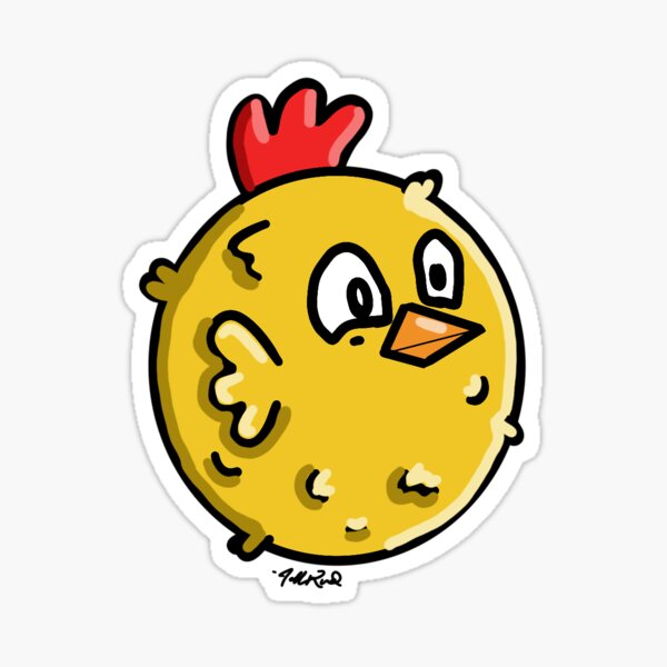 "Chubby chicken" Sticker for Sale by Rooddoodles | Redbubble