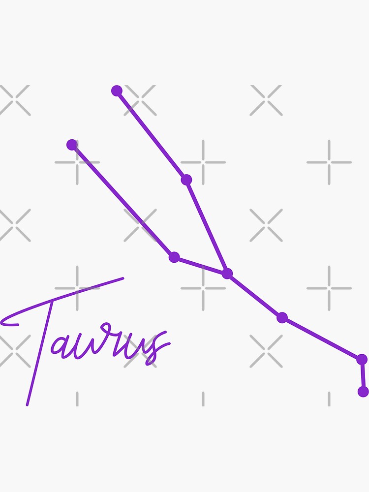 "Taurus Zodiac Sign in Purple" Sticker by tinyteacups | Redbubble
