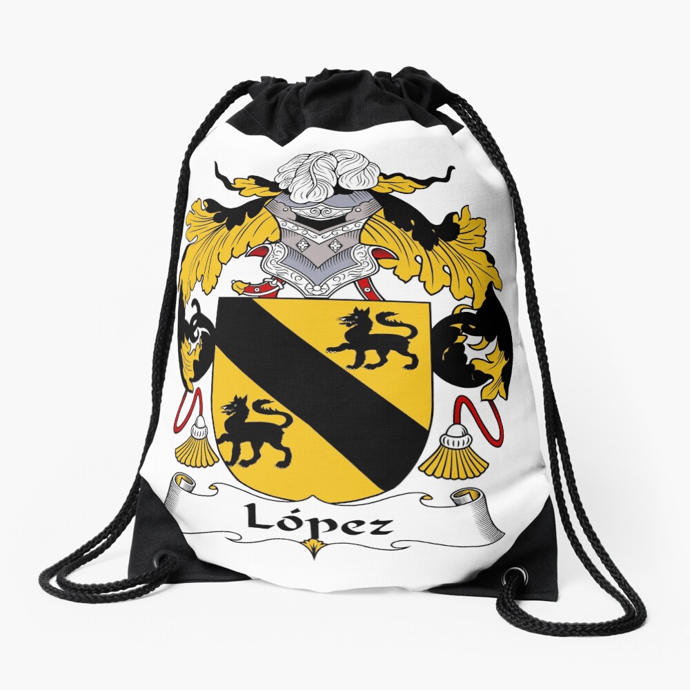 "Lopez Coat of Arms/Family Crest" Drawstring Bag by carpediem6655 ...