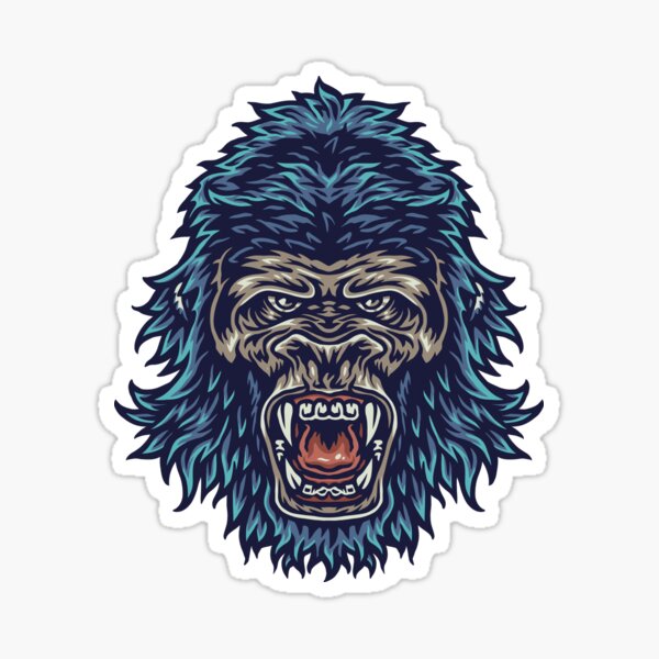 "The Mighty Angry Ape" Sticker for Sale by renju1902 | Redbubble