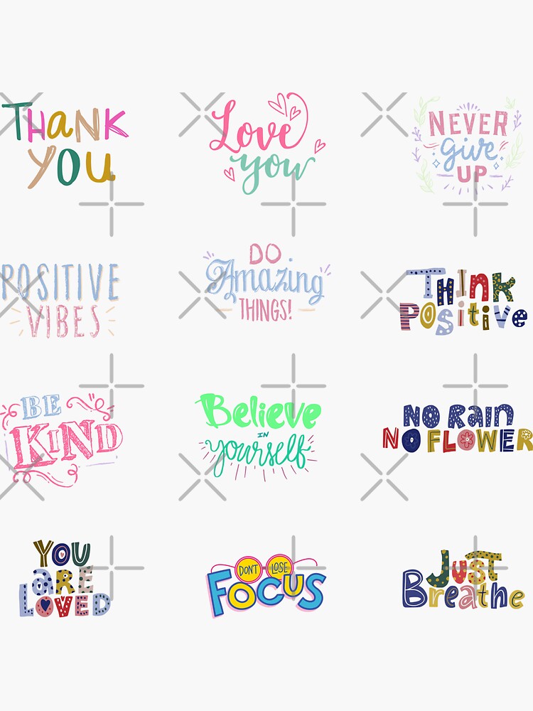 "Set of positivity sticker pack ( buy medium or larger] Sticker ...