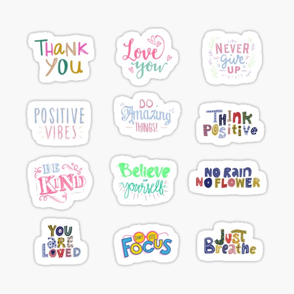 "Set of positivity sticker pack ( buy medium or larger] Sticker ...