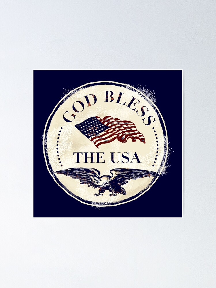 "God Bless the USA Vintage American" Poster by AntiqueImages | Redbubble