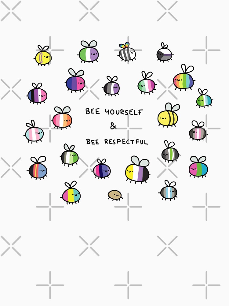 "bee yourself and bee respectful, pride bees variation" T-shirt for ...