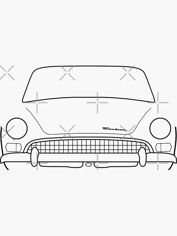 "Sunbeam Tiger Mk II classic 1960s British car black outline graphic ...