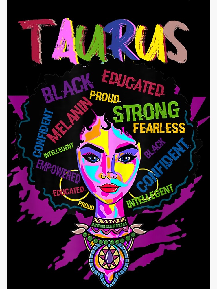 "Taurus Zodiac Afro Black Women April May Girl Melanin Birthday Shirt ...