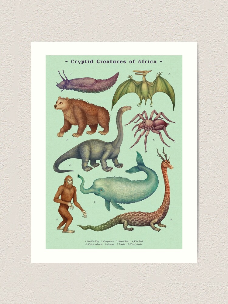 "Cryptids of Africa, Cryptozoology species" Art Print by vladimirsart | Redbubble