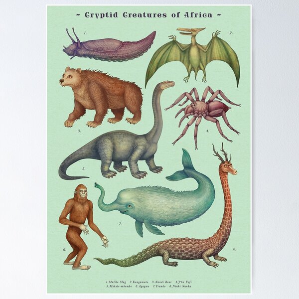 "Cryptids of Africa, Cryptozoology species" Poster for Sale by Vlad Stankovic | Redbubble