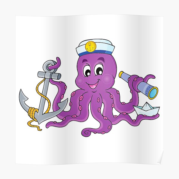 "Sailor Octopus" Poster for Sale by treasure-crafts | Redbubble
