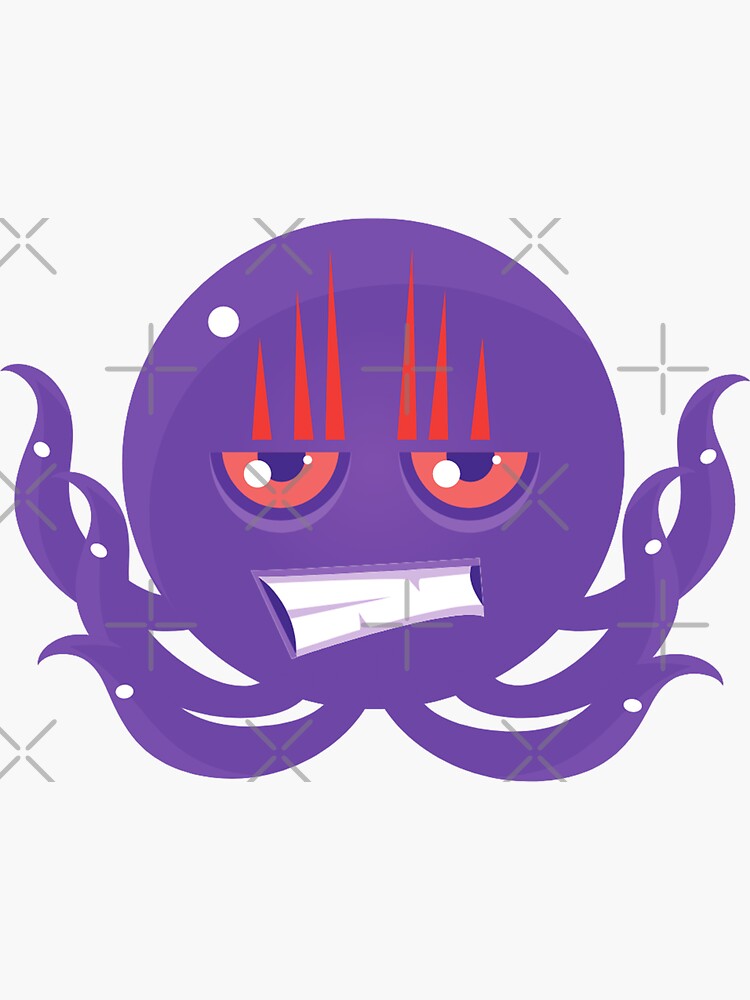 "Angry Octopus" Sticker by treasure-crafts | Redbubble