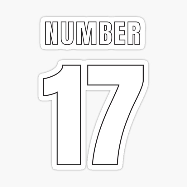 "NUMBER 17 FRONT-PRINT" Sticker for Sale by MrSimpler | Redbubble