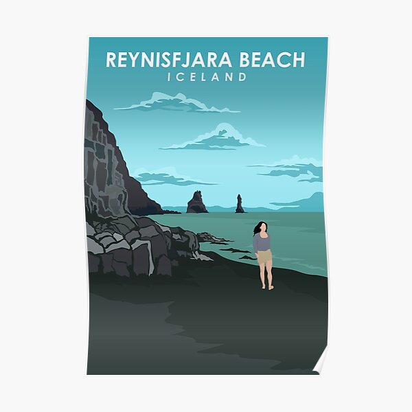 Póster «Póster de viaje de Reynisfjara Black Sand Beach» de ...