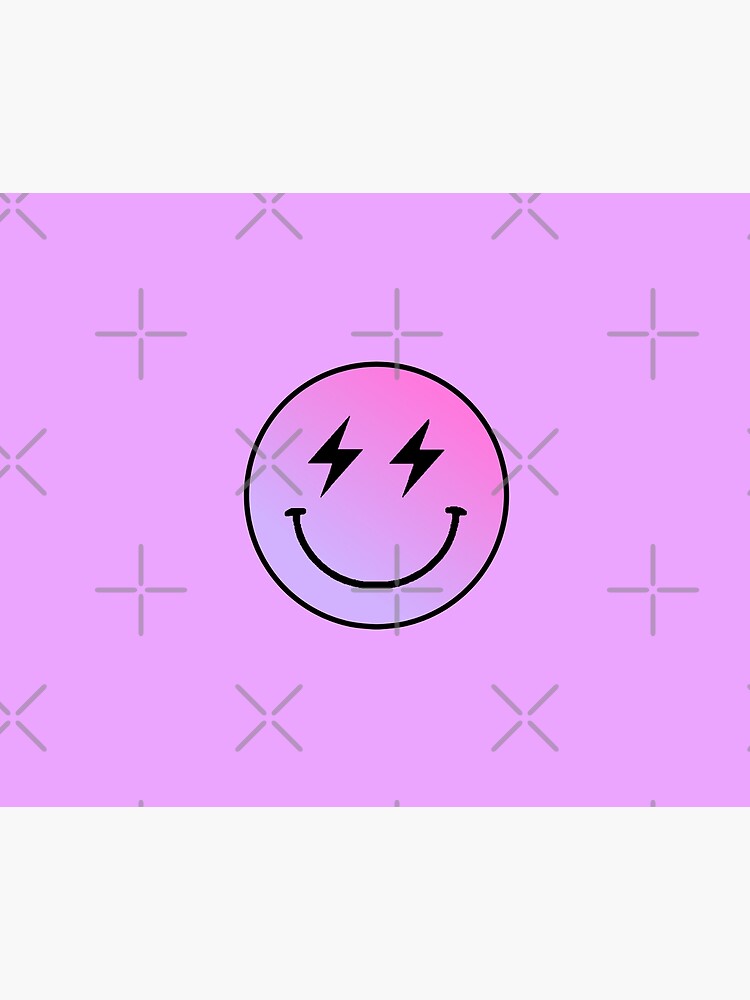"Magenta ombré lightning bolt smiley face " Art Print by Als10806 ...