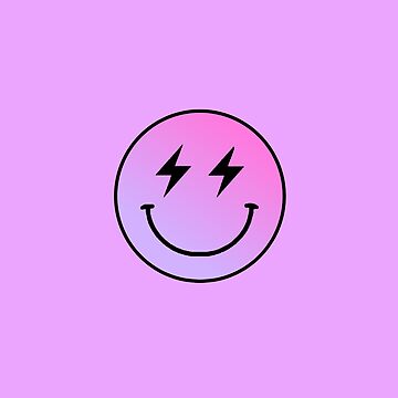 "Magenta ombré lightning bolt smiley face " Sticker for Sale by ...