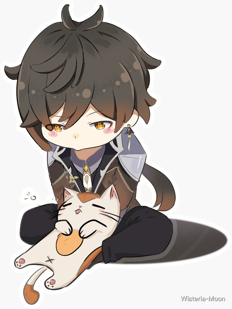 "Zhongli-Rex Lapis-Chibi Genshin Impact" Sticker von Wisteria-Moon ...