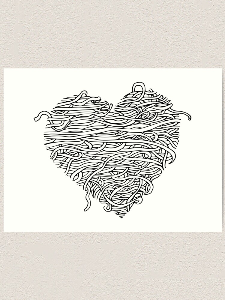 "Pen and ink string heart drawing " Art Print for Sale by ophelia-art ...