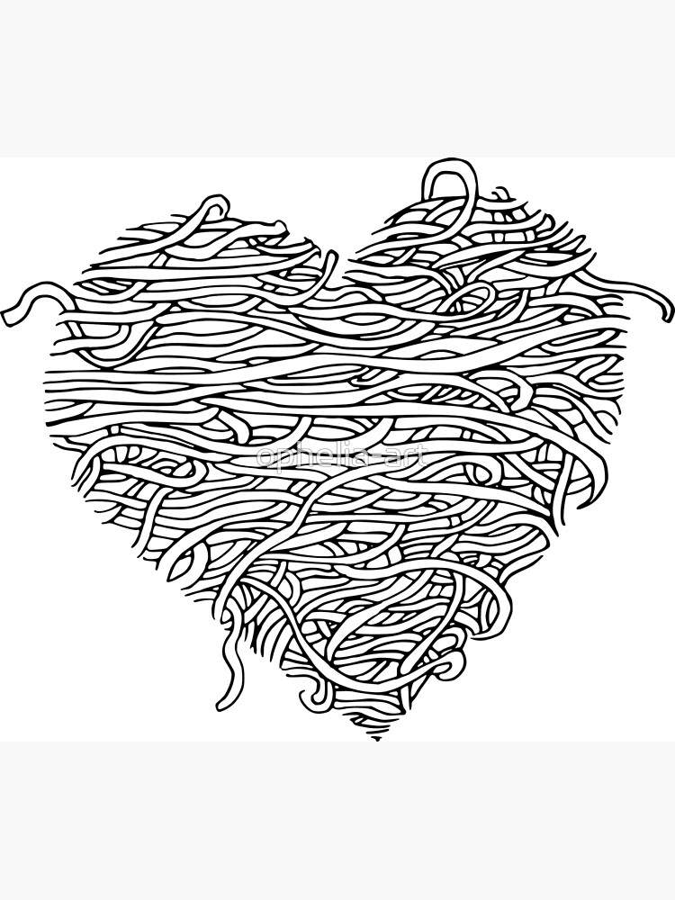"Pen and ink string heart drawing " Art Print for Sale by ophelia-art ...